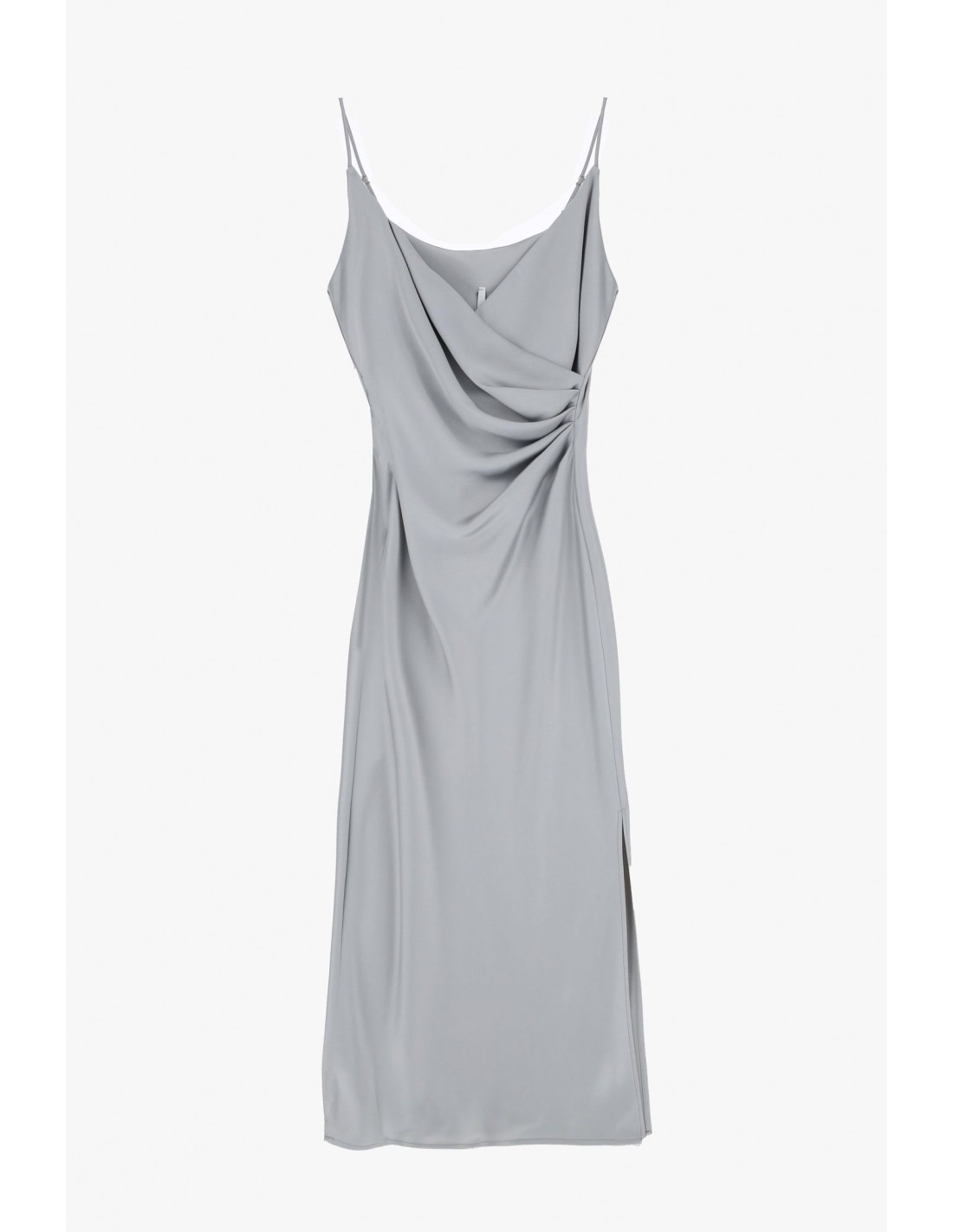 Imperial Femme robe mi-longue à brides avec drapé et fente en crepe ...