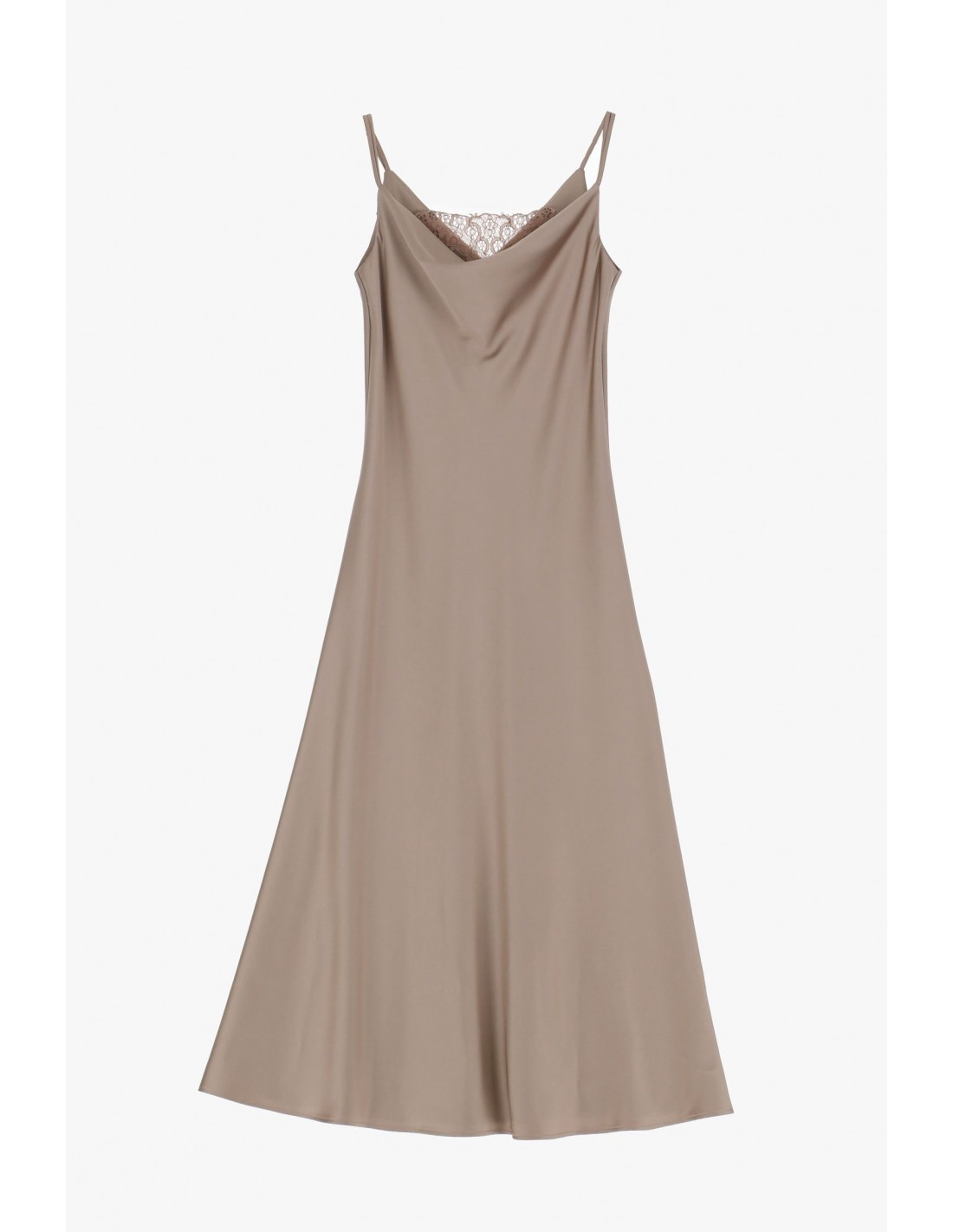 Imperial Femme robe a brides en crepe satin avec finition dentelle au ...